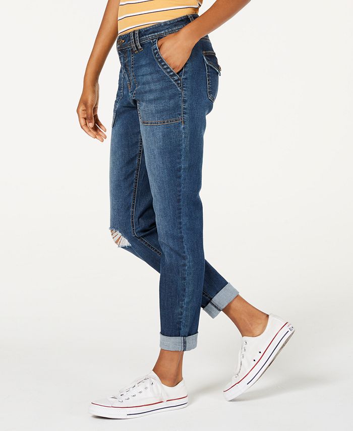 Vanilla Star Ripped Cuffed Jeans - Macy's