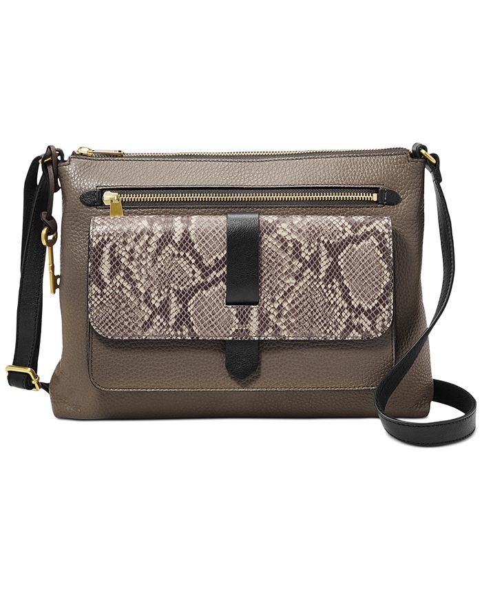 Fossil Kinley Leather Crossbody - Macy's