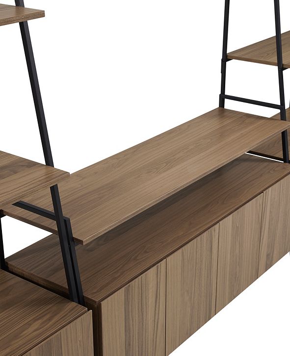 Walker Edison 3 Piece Ladder Shelf Storage Entertainment Wall & Reviews ...