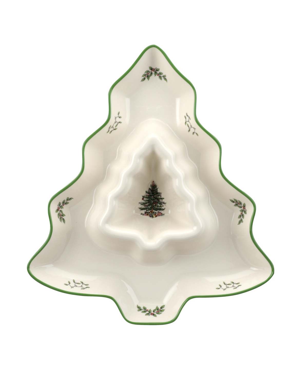 Click here for Spode Christmas Tree Chip & Dip - Green prices