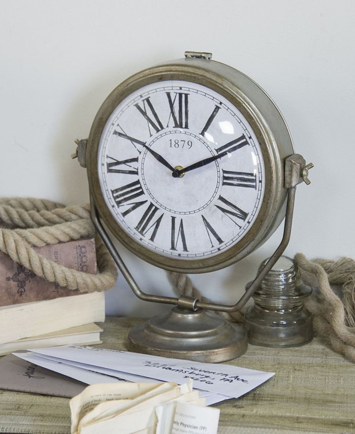 VIP Home & Garden Gold Metal Table Clock & Reviews - Clocks - Home ...