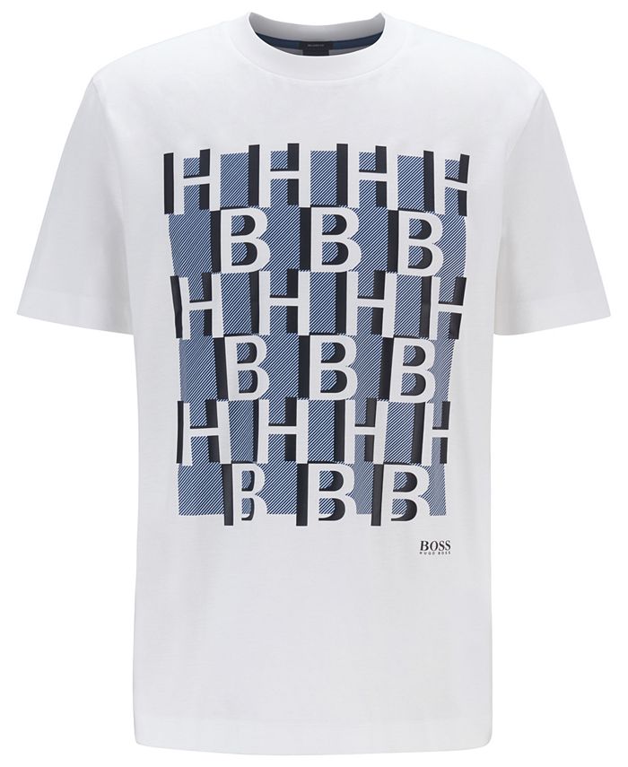 Hugo Boss BOSS Men's Tames Regular-Fit Monogram-Print T-Shirt - Macy's