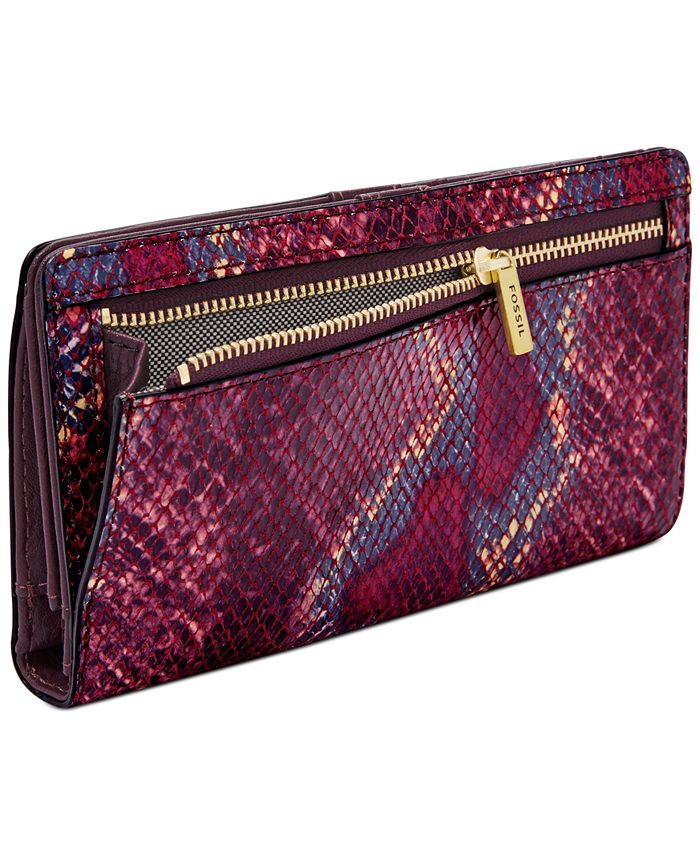 Fossil Liza Slim Leather Bifold Wallet - Macy's