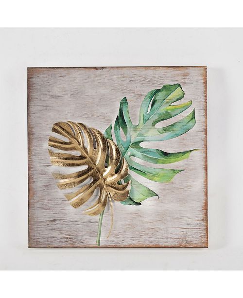 Luxen Home 2 piece Wood and Metal Tropical Leaf Wall Plaque & Reviews ...