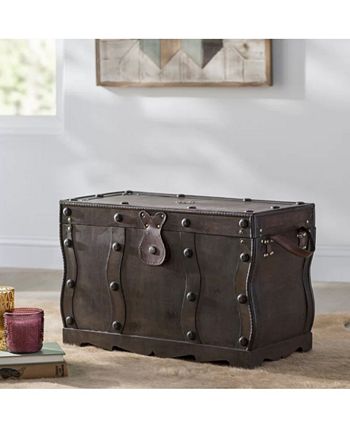Vintiquewise Antique Style Distressed Wooden Pirate Treasure Chest ...