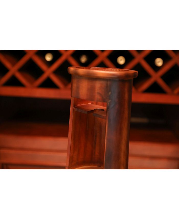 Vintiquewise Wooden Bottle Shaped Wine Rack, 18 Bottle Decorative Wine ...