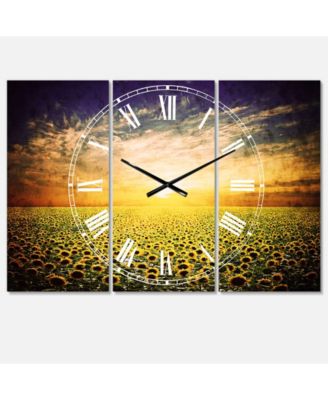 Designart Traditional 3 Panels Metal Wall Clock - Macy's