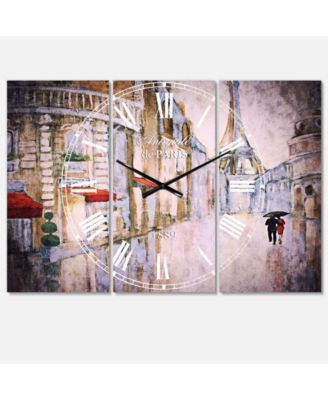Designart Traditional 3 Panels Metal Wall Clock - Macy's