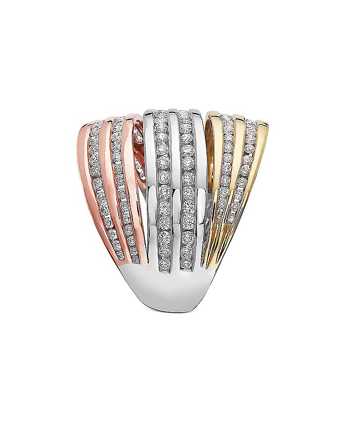 EFFY Collection EFFY® Diamond Multi-Row Tricolor Statement Ring (1-1/4 ...