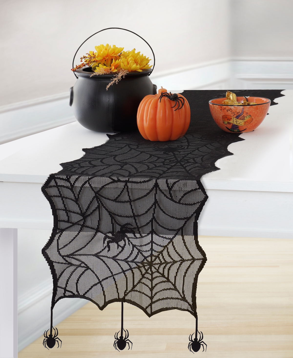 Click here for Elrene Crawling Halloween Spider Lace Table Runner... prices