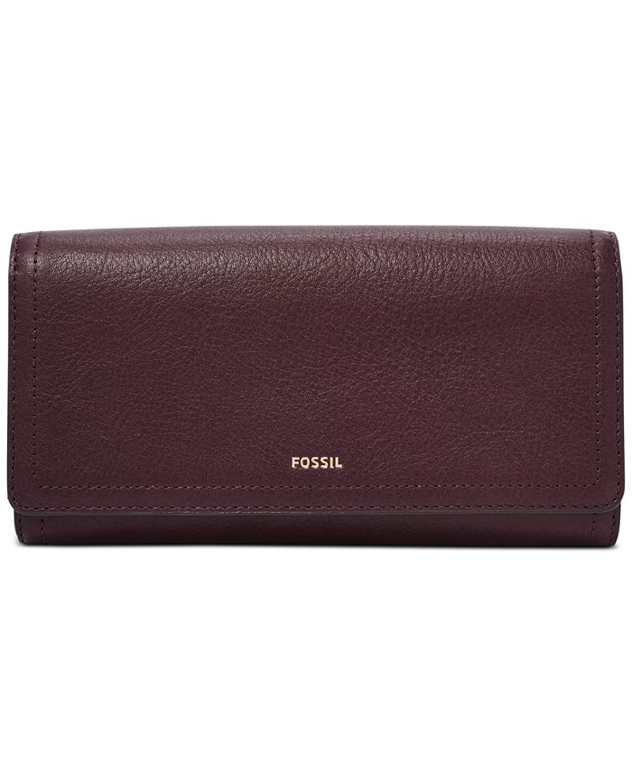 Fossil RFID Logan Leather Flap Wallet - Macy's