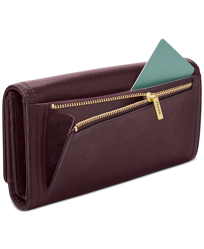 Fossil RFID Logan Leather Flap Wallet - Macy's
