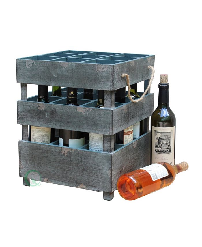 Gardenised Vintiquewise Antique Style Stackable Wooden Wine Crates - Macy's