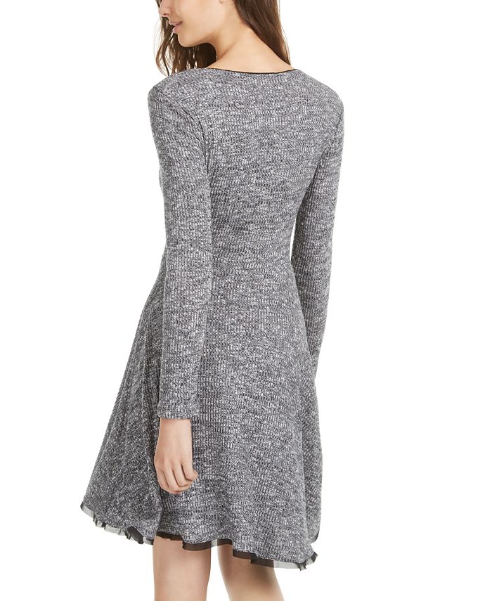 American Rag Juniors' Marled Rib-Knit Fit & Flare Dress, Created for ...
