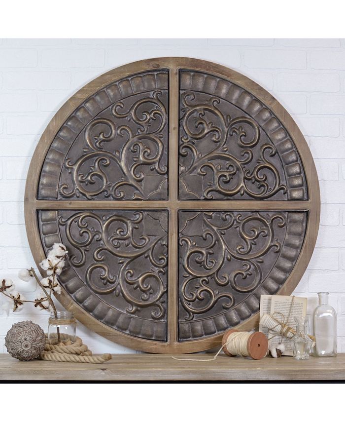 VIP Home & Garden VIP Home International Wood and Metal Circular Wall ...