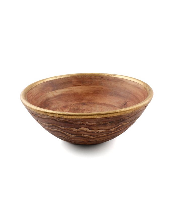 Thirstystone CLOSEOUT! 3 Qt Etched Wave Bowl with Gold Metallic Trim ...