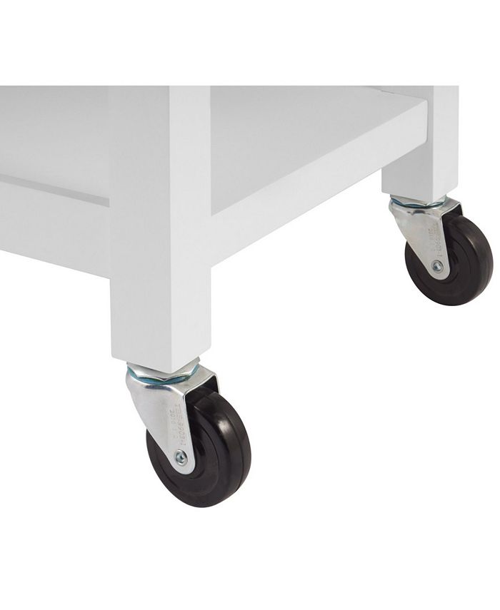 TRINITY Wood Kitchen Cart with Drawers Tray - Macy's