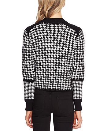 Vince Camuto Cotton Houndstooth Sweater Jacket - Macy's