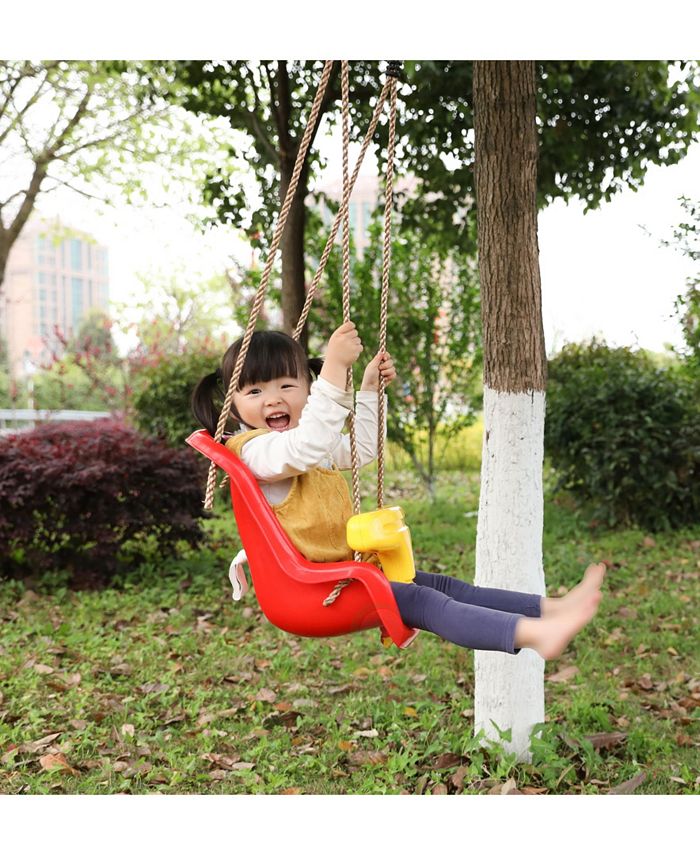 PawsMark Red Plastic Baby and Toddler Swing Seat with Hanging Ropes ...