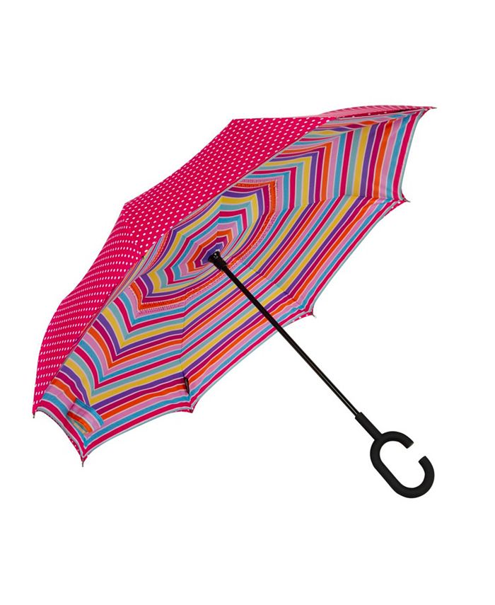 Shedrain UnbelievaBrella Reversible Dual-Print Umbrella - Macy's