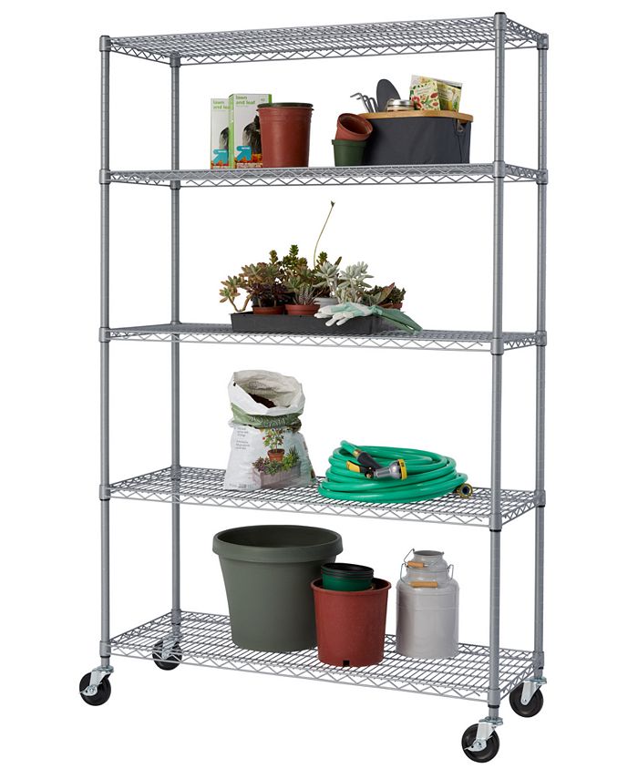 TRINITY 5-Tier Outdoor Wire Shelving Rack with NSF Includes Wheels - Macy's