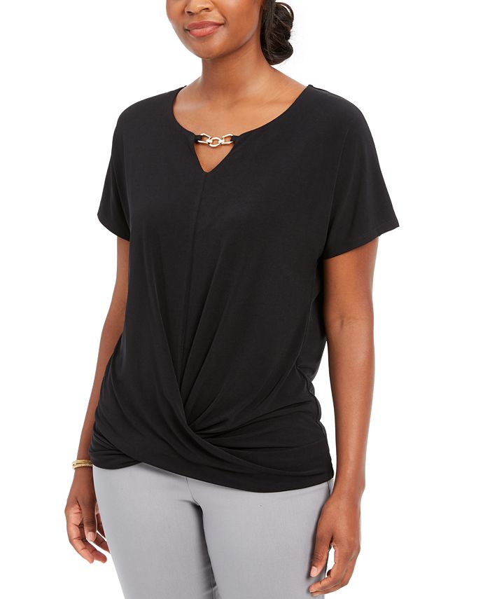JM Collection Keyhole Twist-Front Top, Created for Macy's - Macy's