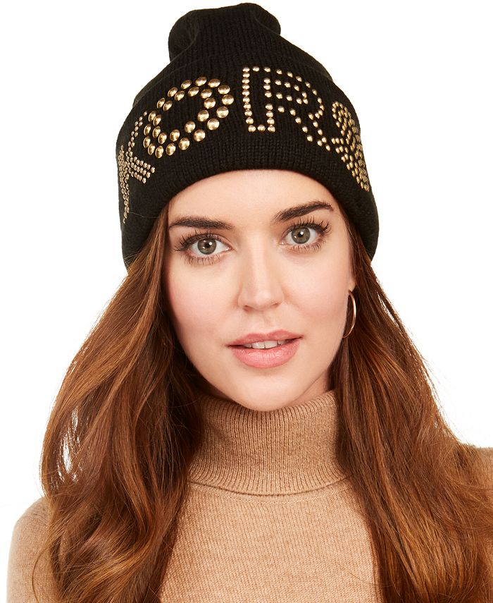 Michael Kors Studded KORS Cuff Hat - Macy's