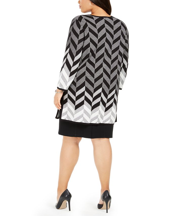 Kasper Plus Size Chevron Cardigan Sweater - Macy's