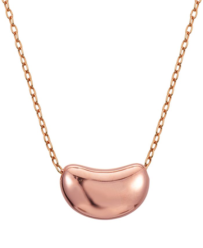 Macy's 18K Rose Gold Over Sterling Silver Lovely Bean Design Necklace ...