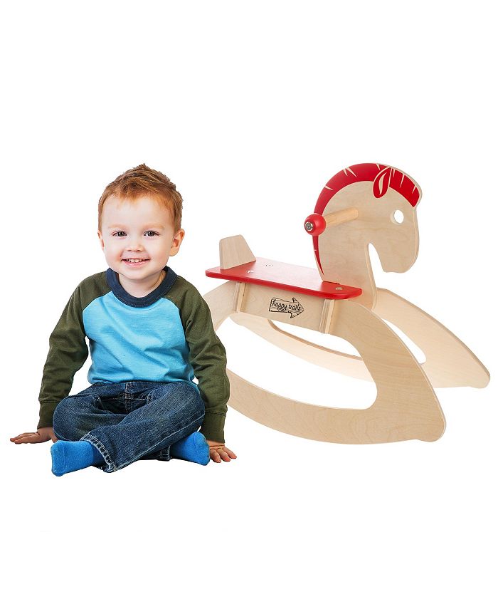 Happy Trails Rocking Horse Ride-on Toy for Children-Classic Wooden ...