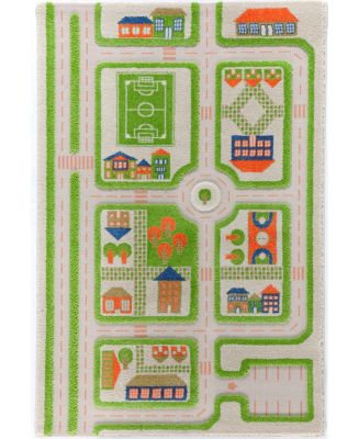 IVI Traffic 3D Childrens Play Mat & Rug in A Colorful Town Design with ...