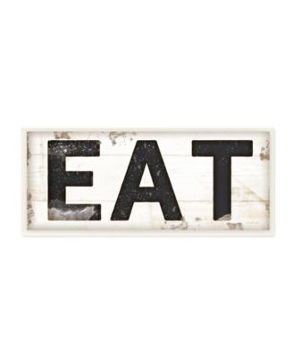 Stupell Industries EAT Typography Vintage-Inspired Sign Wall Art ...