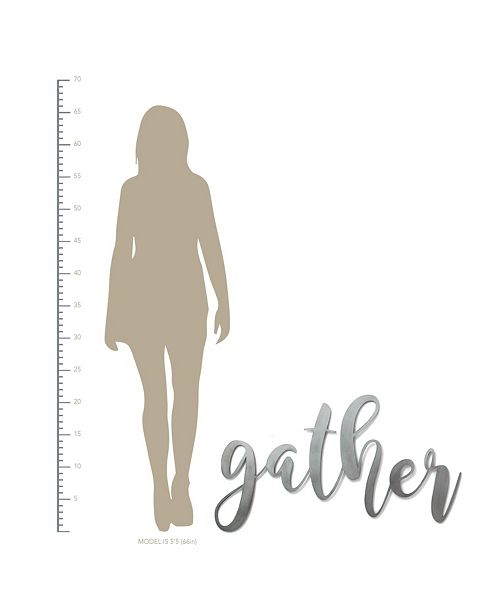 Stratton Home Décor Stratton Home Decor Large Metal Gather Script Sign ...