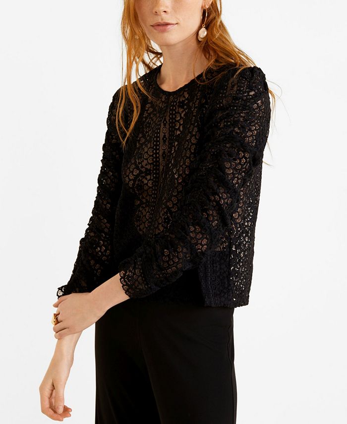 MANGO Lace Blouse - Macy's