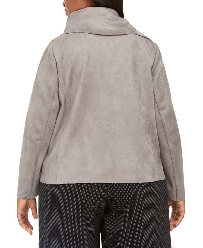 Anne Klein Plus Size Asymmetrical Wrap Jacket - Macy's