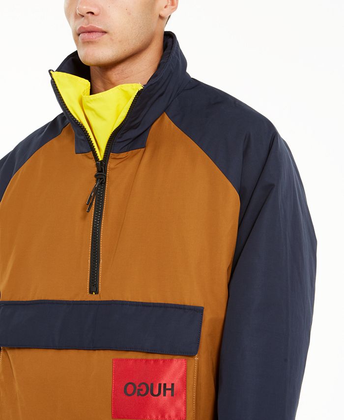 HUGO Boss Men's Half-Zip Colorblocked Jacket - Macy's
