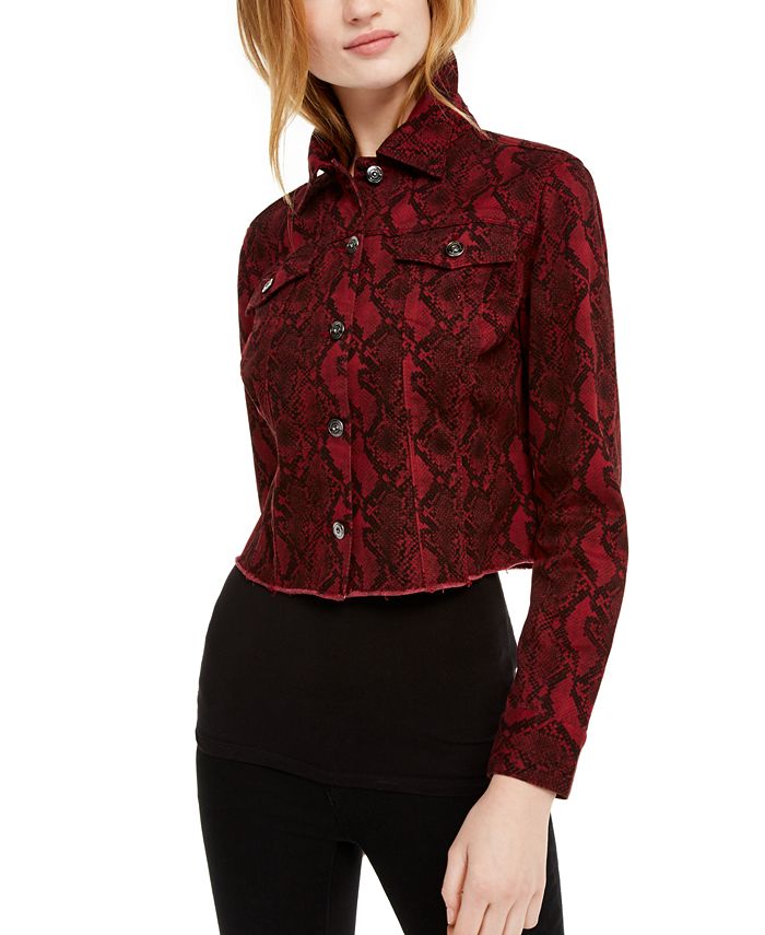 INC International Concepts INC Python-Print Denim Jacket, Created for ...