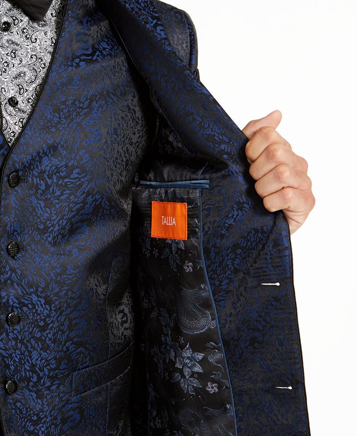 Tallia Men's Navy & Black Animal Print Dinner Jacket - Macy's
