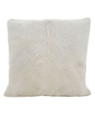 Saro Lifestyle Glam Goat Fur Decorative Pillow, 20" x 20" - Macy's