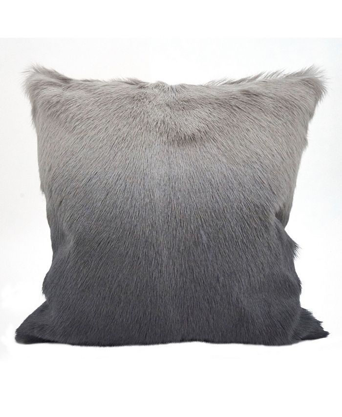 Saro Lifestyle Glam Goat Fur Decorative Pillow, 20" x 20" - Macy's