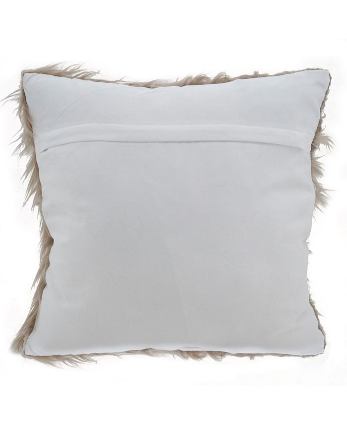 Saro Lifestyle Long Haired Faux Fur Decorative Pillow, 18" x 18" - Macy's
