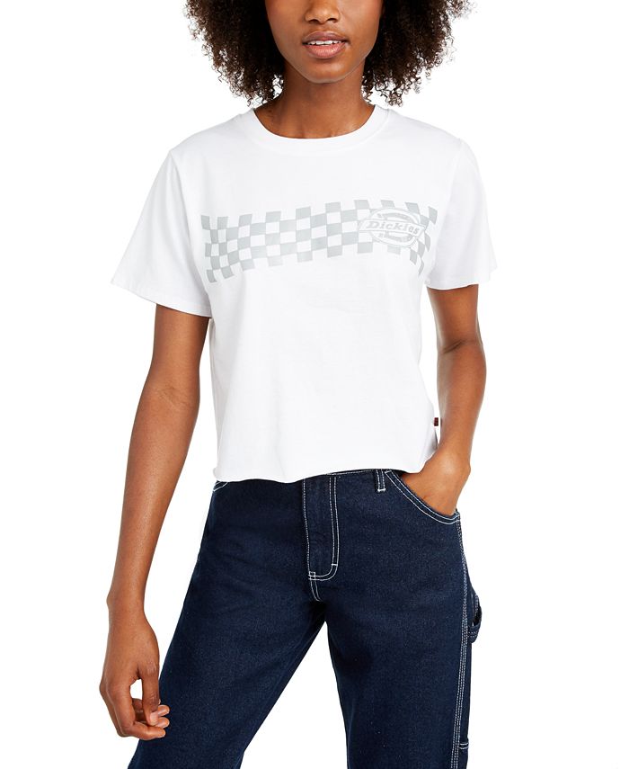 Dickies Cotton Checkered-Print T-Shirt - Macy's