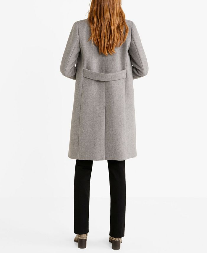 MANGO Structured Wool Coat - Macy's