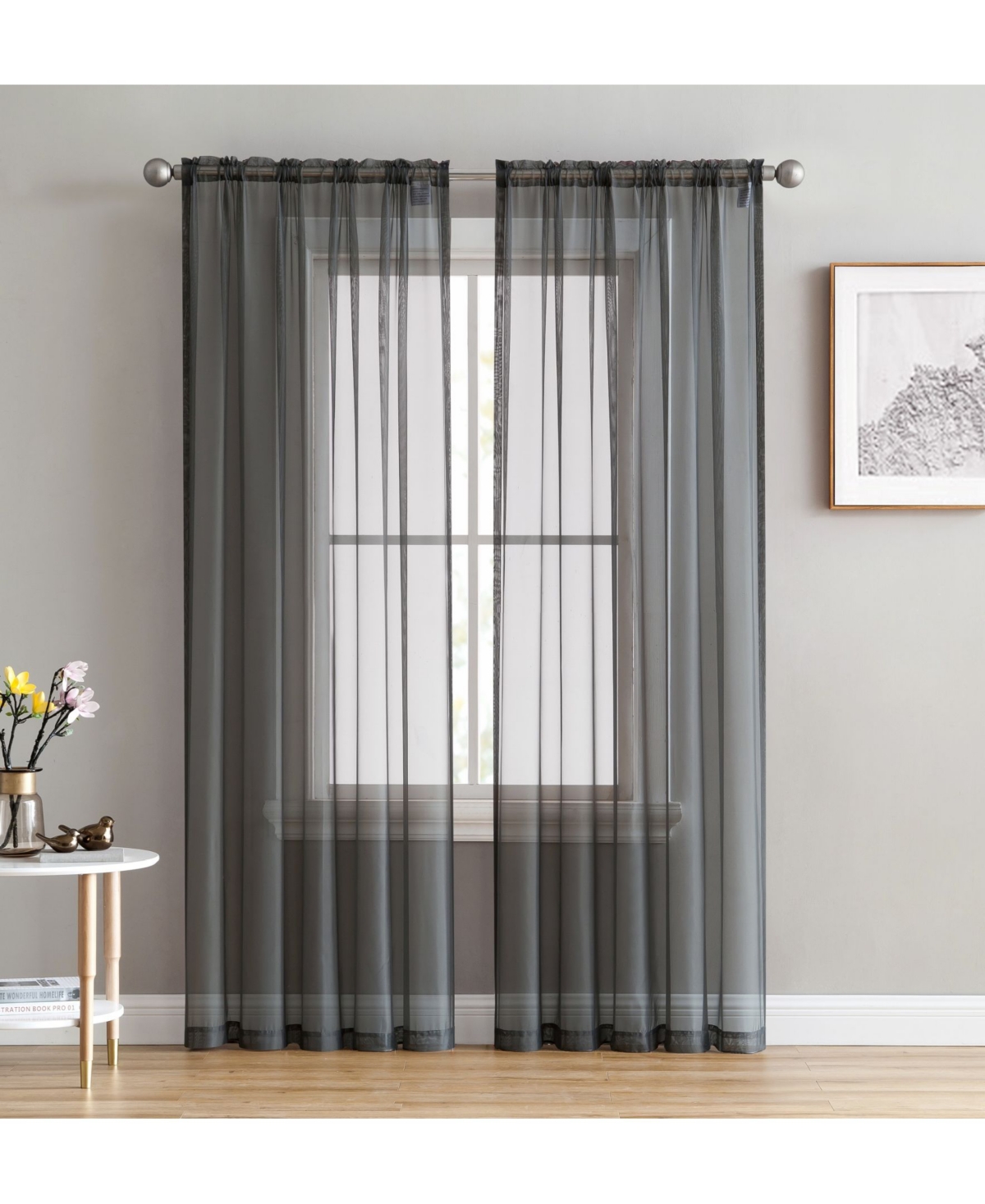 Click here for Hlc.me 2 Pack Sheer Voile Window Curtain Sheer Pan... prices