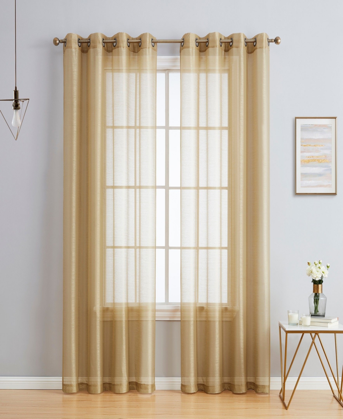 Click here for Hlc.me 2 Piece Semi Sheer Voile Window Curtain Dra... prices