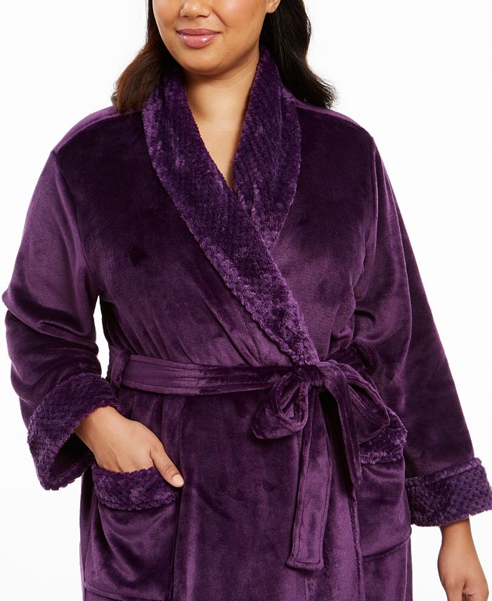 Charter Club Plus Size Plush Long Robe, Created for Macy's - Macy's