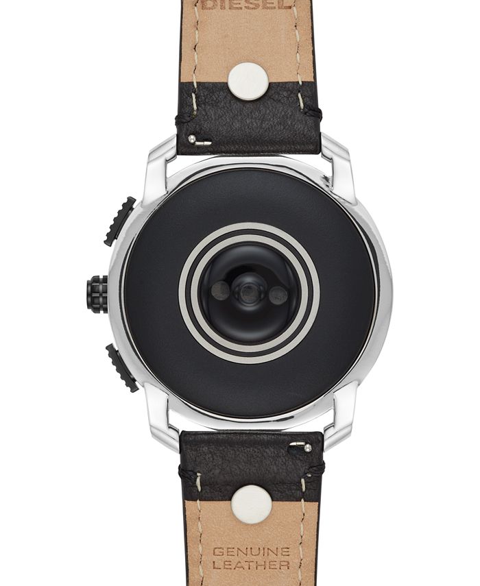 Diesel Tech Men's Axial Black Leather Studded Strap Touchscreen Smart ...
