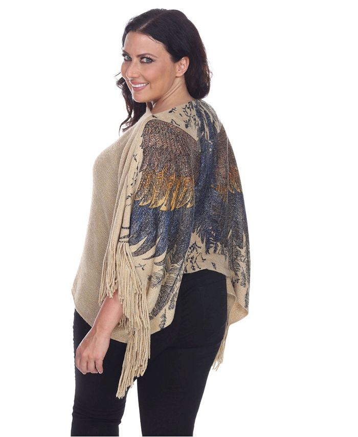 White Mark Plus Size Eagle Wings Poncho - Macy's