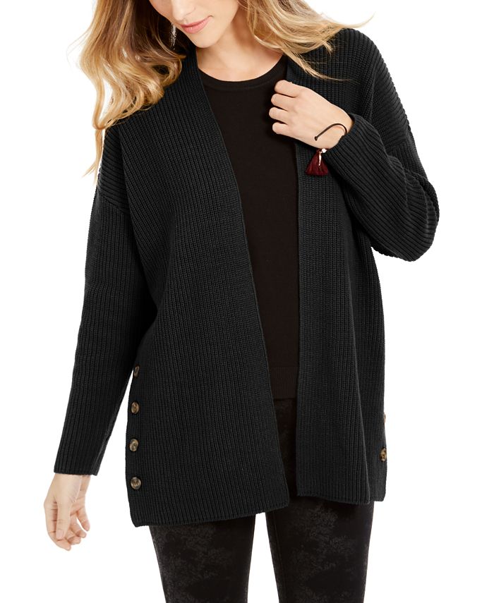 Style & Co Petite Open-Front Button-Trim Cardigan, Created for Macy's ...
