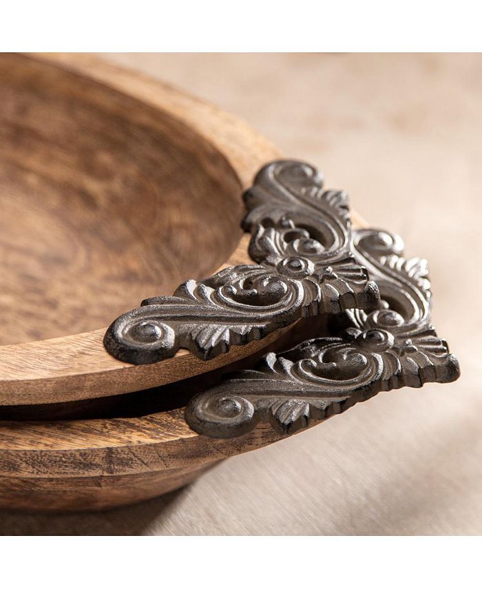 The GG Collection Heritage Collection Antiquity Oval Display Wood Bowl ...